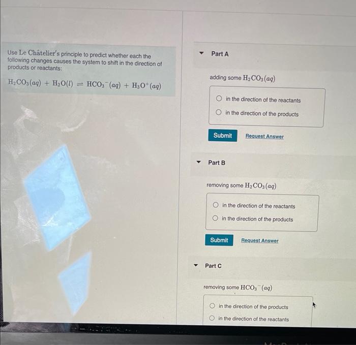 Solved Use Le Chatelier's principle to predict whether each | Chegg.com