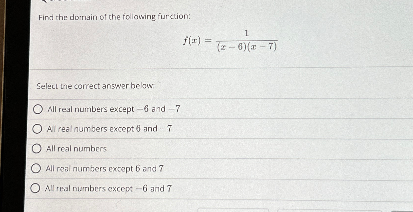 Solved Find the domain of the following | Chegg.com