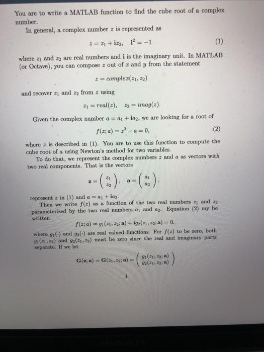 Solved You are to write a MATLAB function to find the cube | Chegg.com