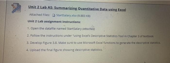 Solved Unit 2 Lab AS: Summarizing Quantitative Data using | Chegg.com
