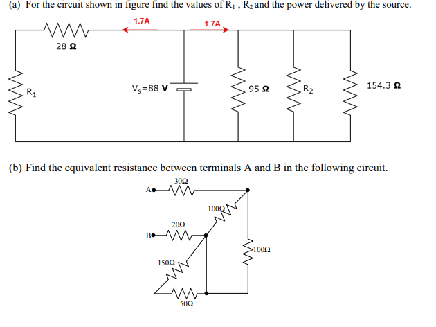 Solved (a) ﻿For the circuit shown in figure find the values | Chegg.com
