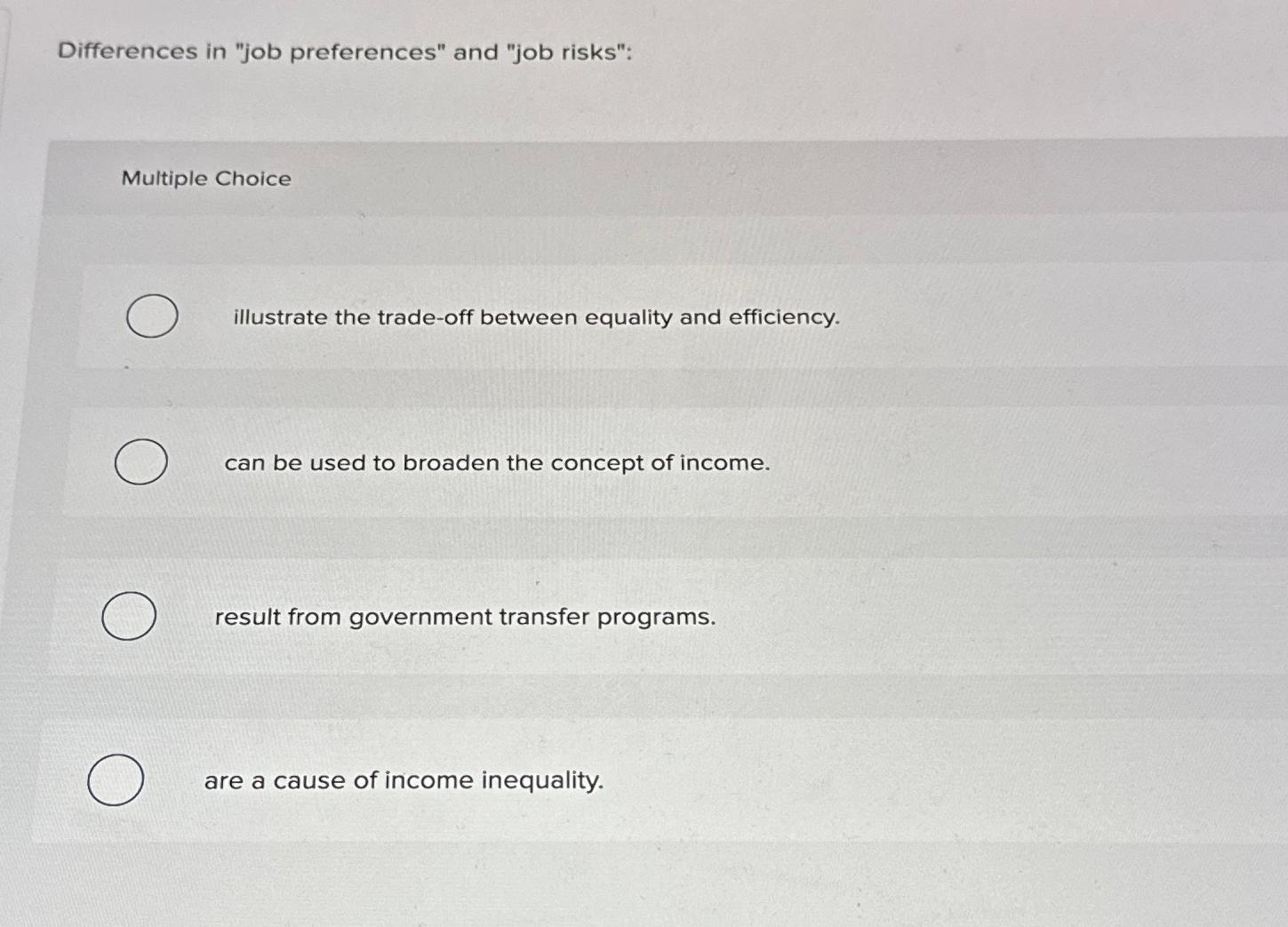 Solved Differences in "job preferences" and "job | Chegg.com