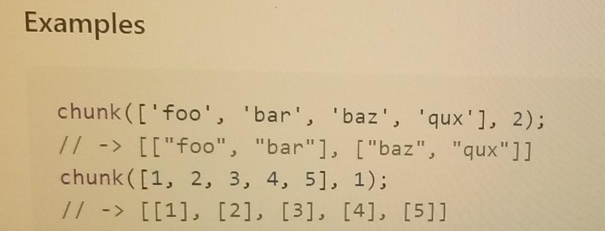 Solved 6. chunk(array, size) Do not mutate the input array! | Chegg.com