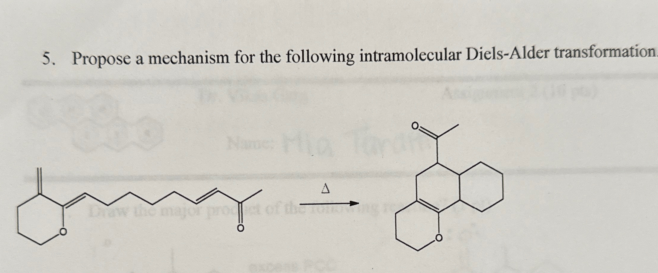 Solved Propose a mechanism for the following intramolecular | Chegg.com
