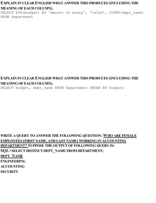 Solved CREATE TABLE Employee ( ssn CHAR(10) NOT NULL, | Chegg.com