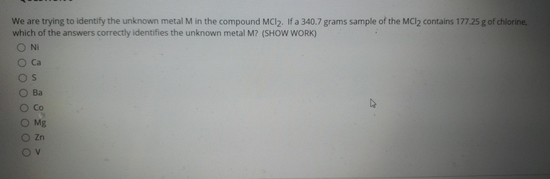 Solved We are trying to identify the unknown metal M in the | Chegg.com