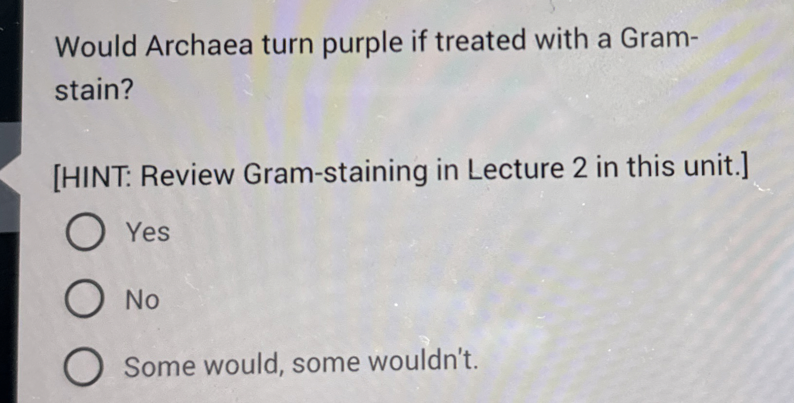 Solved Would Archaea turn purple if treated with a | Chegg.com