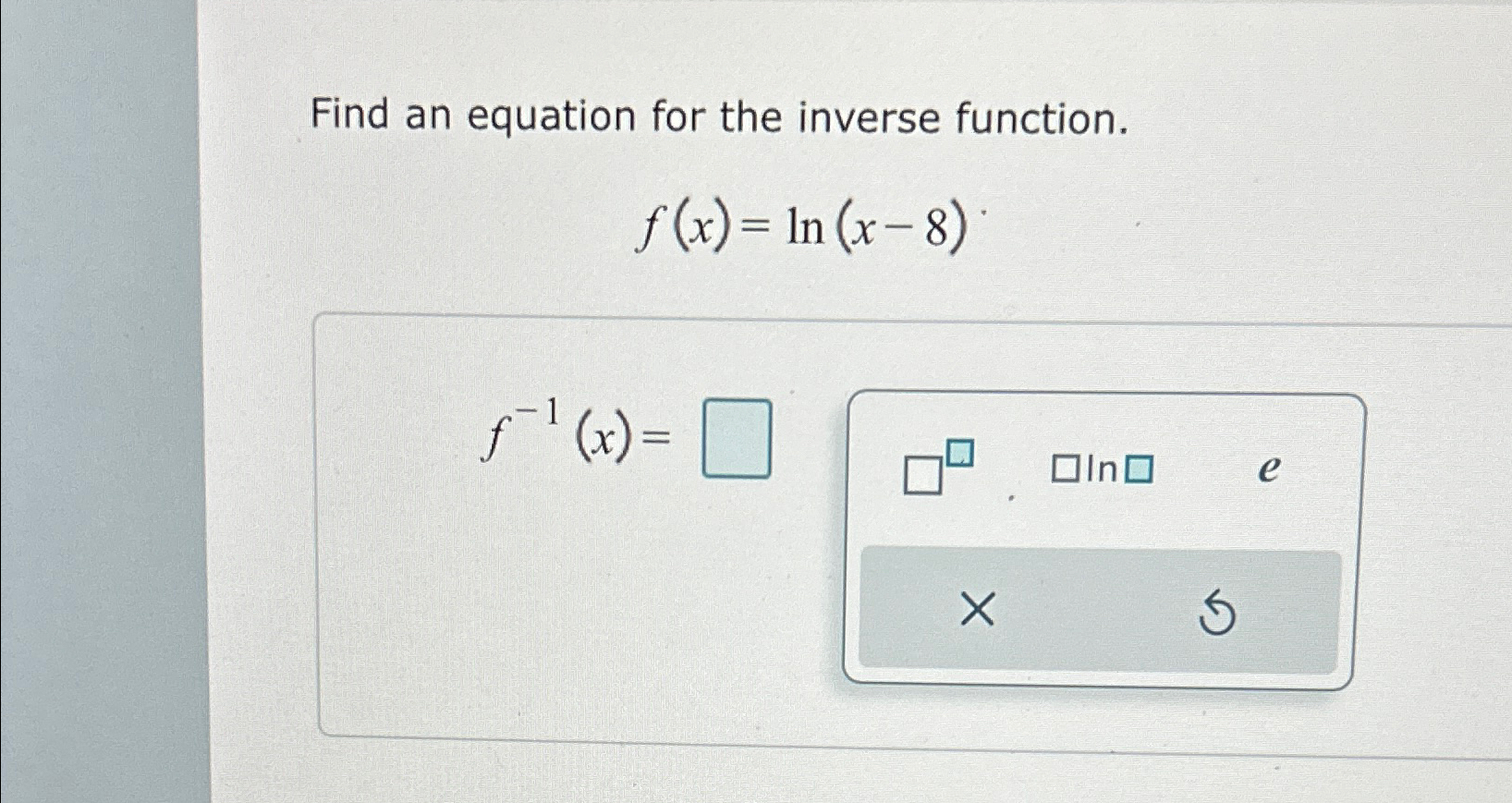 Solved Find an equation for the inverse | Chegg.com