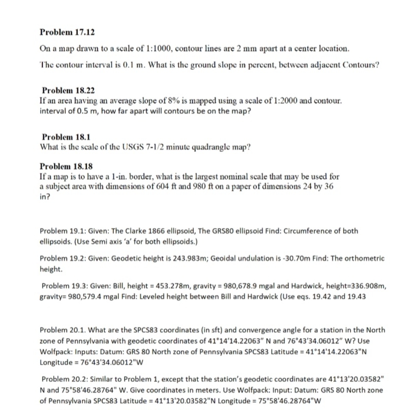 Solved Problem 17.12On a map drawn to a scale of 1:1000, | Chegg.com