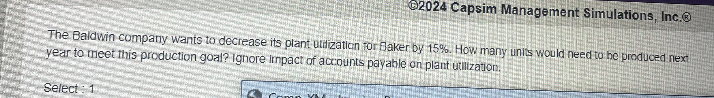 Solved (⑳24 ﻿Capsim Management Simulations, Inc.®The Baldwin | Chegg.com