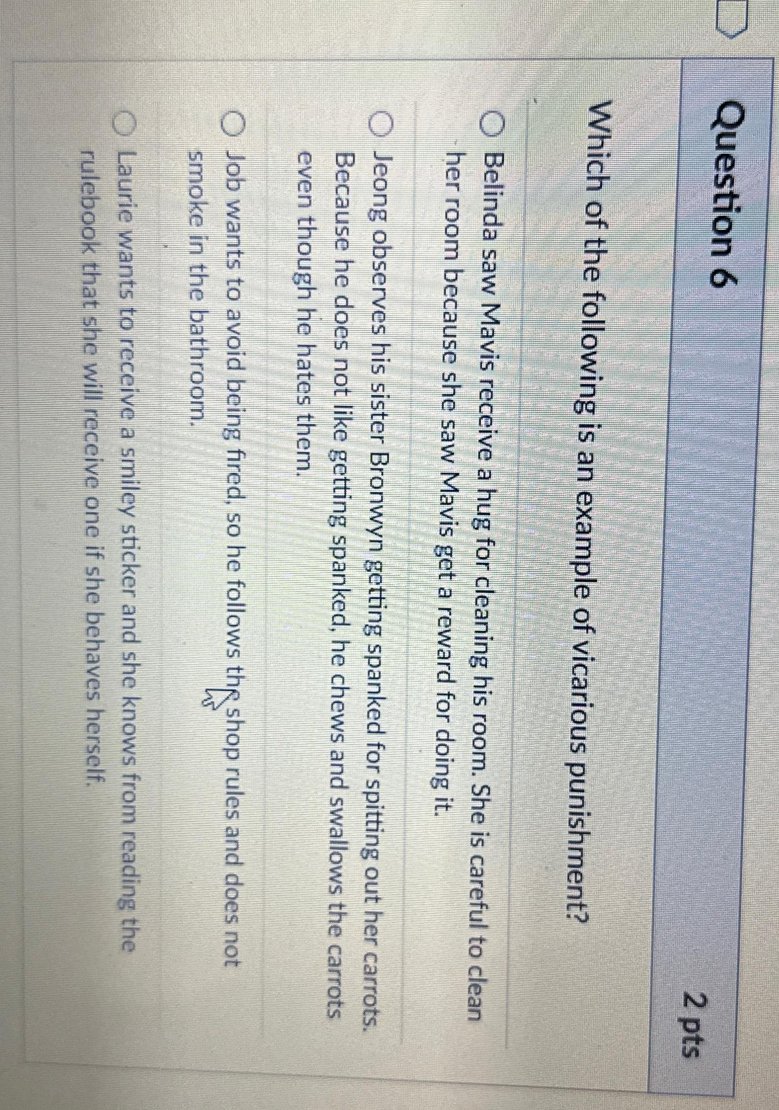 Solved Question 62 ﻿ptsWhich of the following is an example | Chegg.com