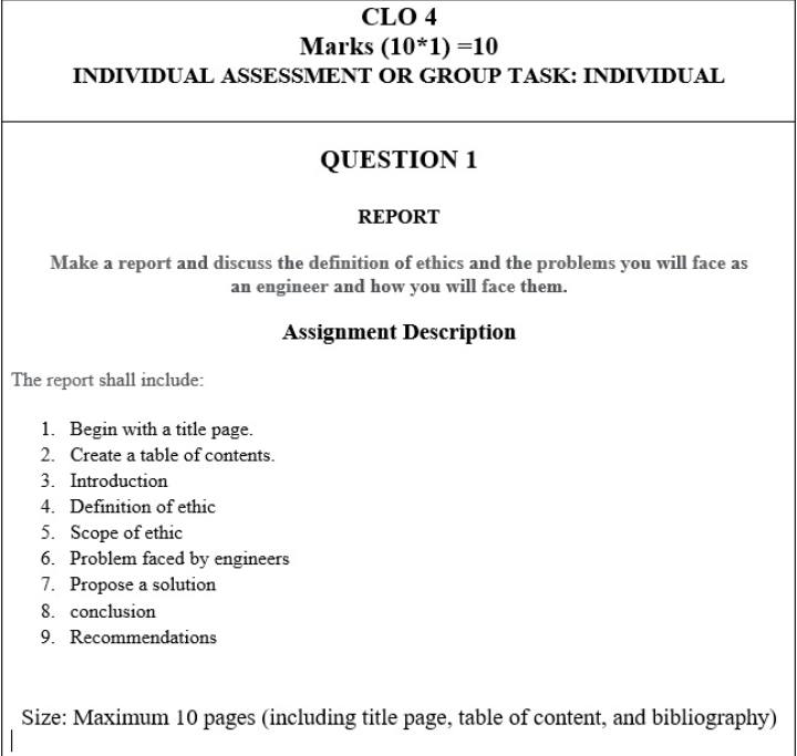Solved CL0 4 Marks (10*1) =10 INDIVIDUAL ASSESSMENT OR GROUP | Chegg.com