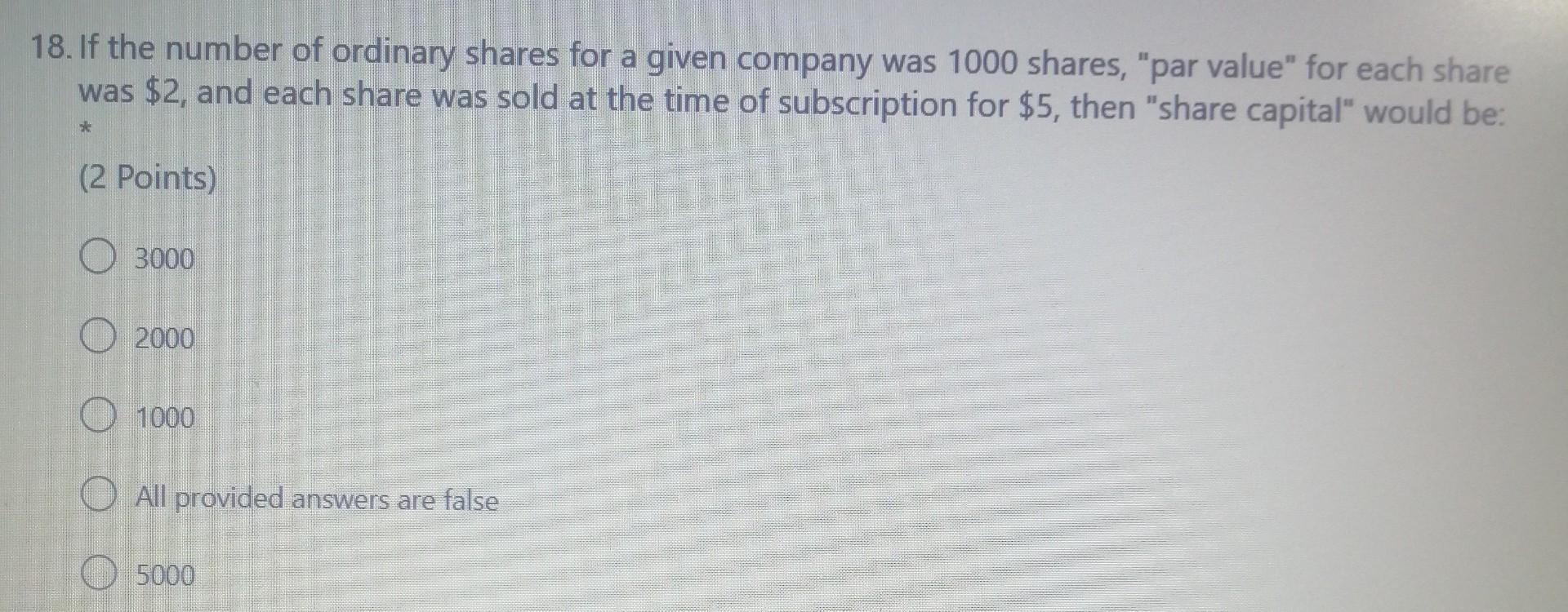 Solved 18. If the number of ordinary shares for a given | Chegg.com