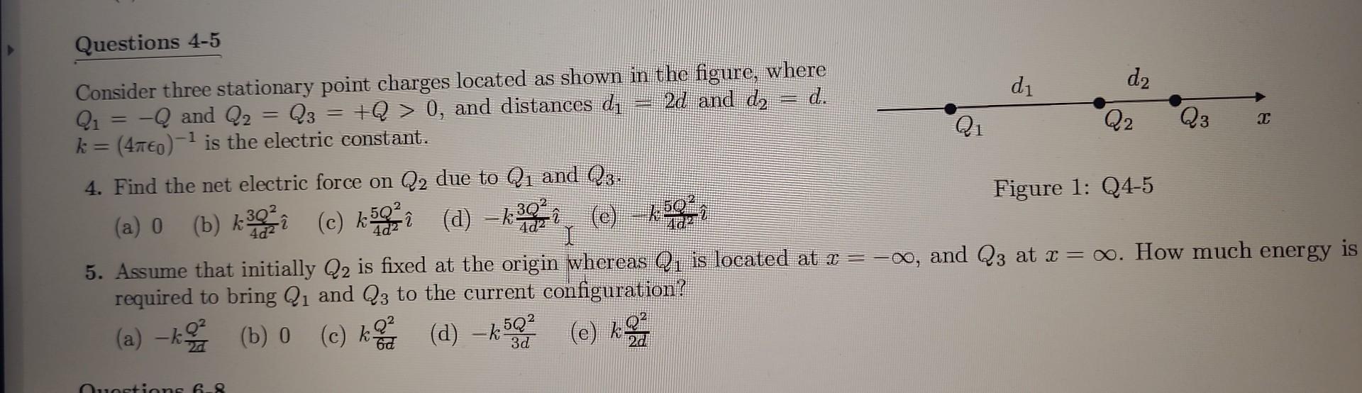 Solved Consider three stationary point charges located as | Chegg.com