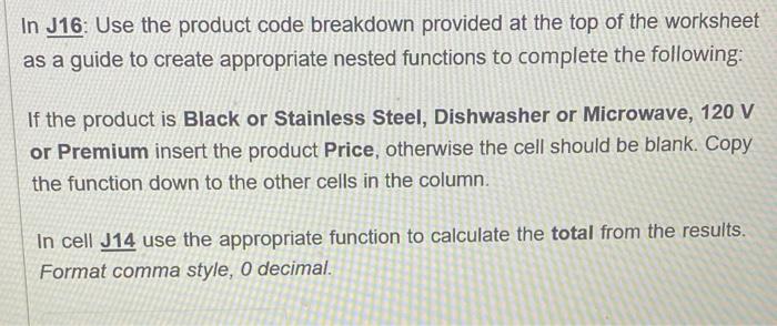 Solved In 116: Use the product code breakdown provided at | Chegg.com