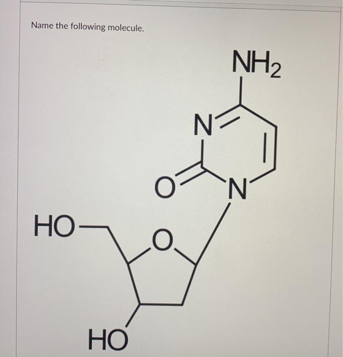 Solved Name the following molecule. NH2 N O N. HO HO Give | Chegg.com