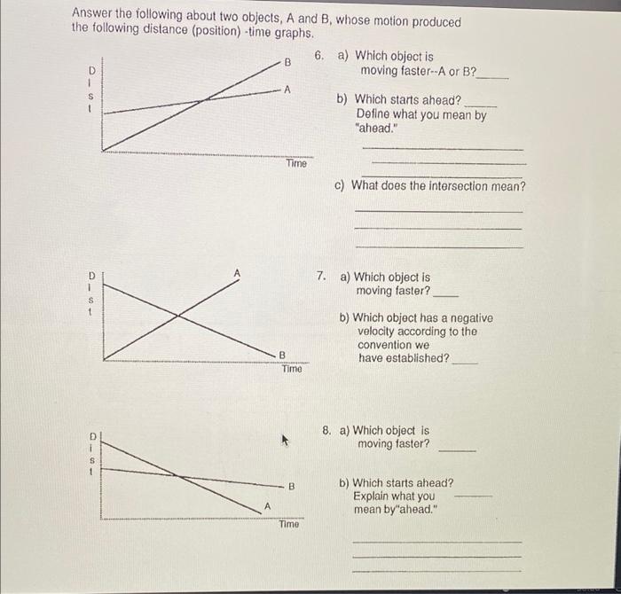 Solved Answer the following about two objects, A and B, | Chegg.com