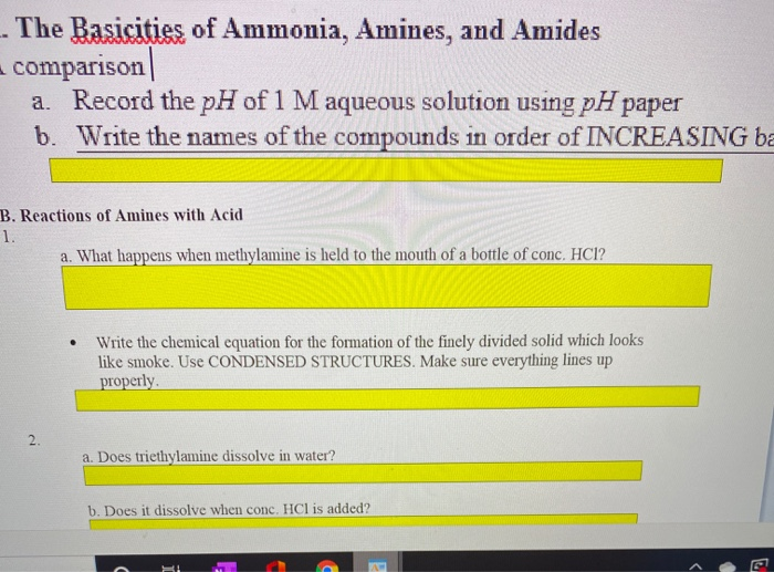 Solved - The Basicities of Ammonia, Amines, and Amides | Chegg.com