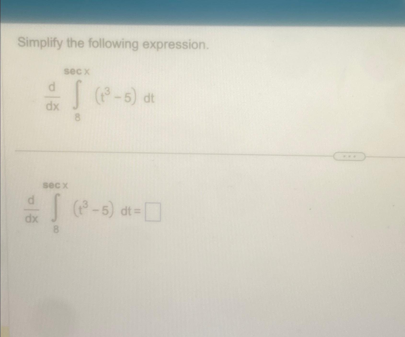 Solved Simplify the following | Chegg.com
