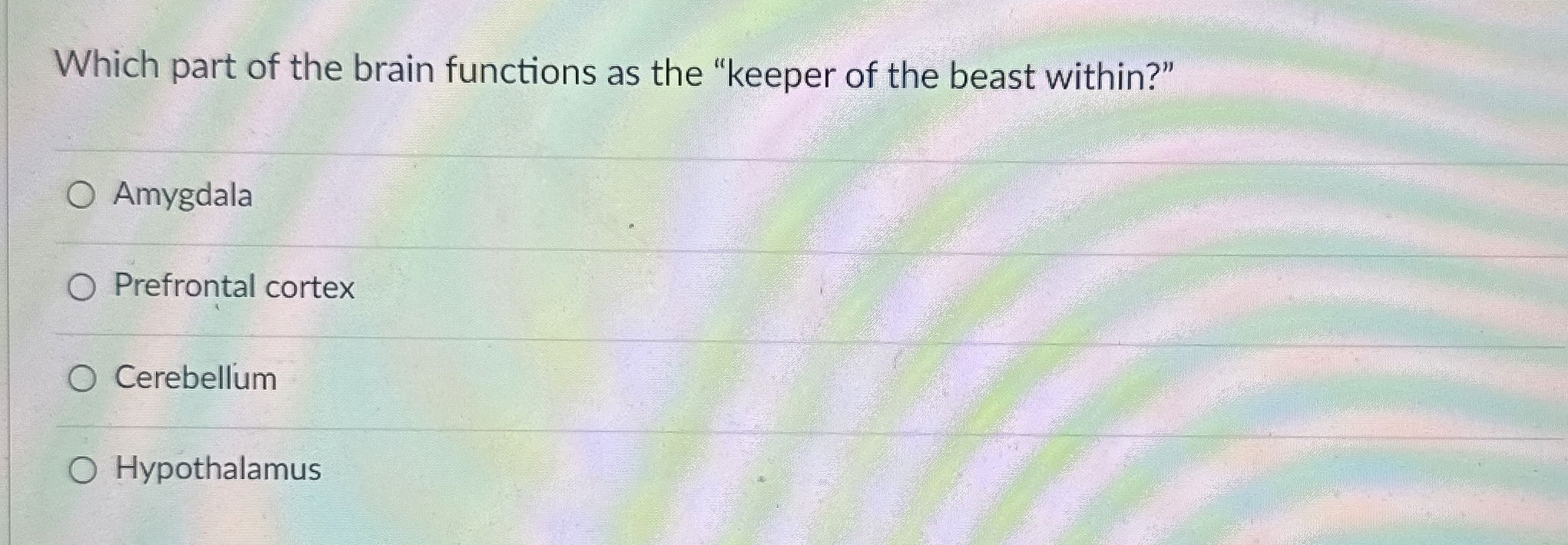 Solved Which part of the brain functions as the "keeper of | Chegg.com