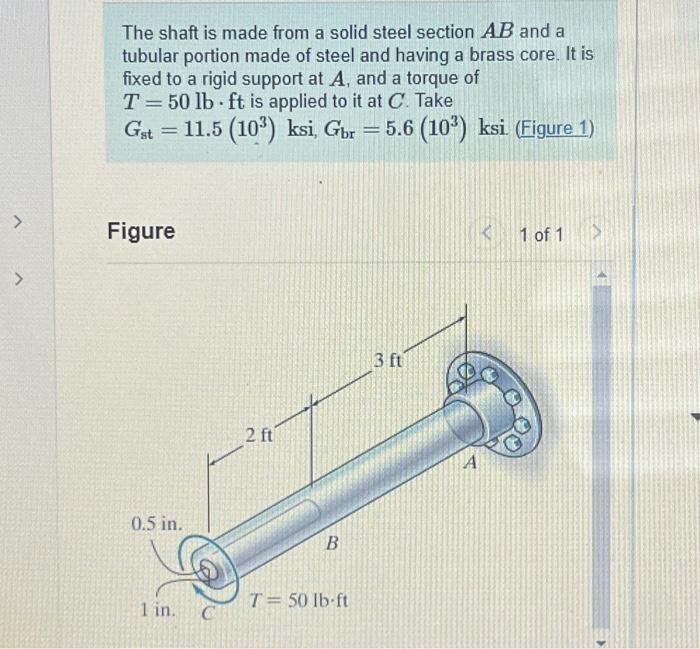 Solved The shaft is made from a solid steel section AB and a | Chegg.com