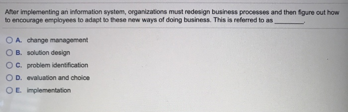 Solved After implementing an information system, | Chegg.com