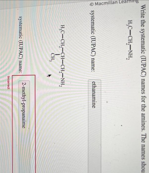 Solved Write the systematic (IUPAC) names for the amines. | Chegg.com