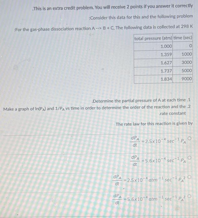 Solved For a given reaction, the rate constant doubles with | Chegg.com