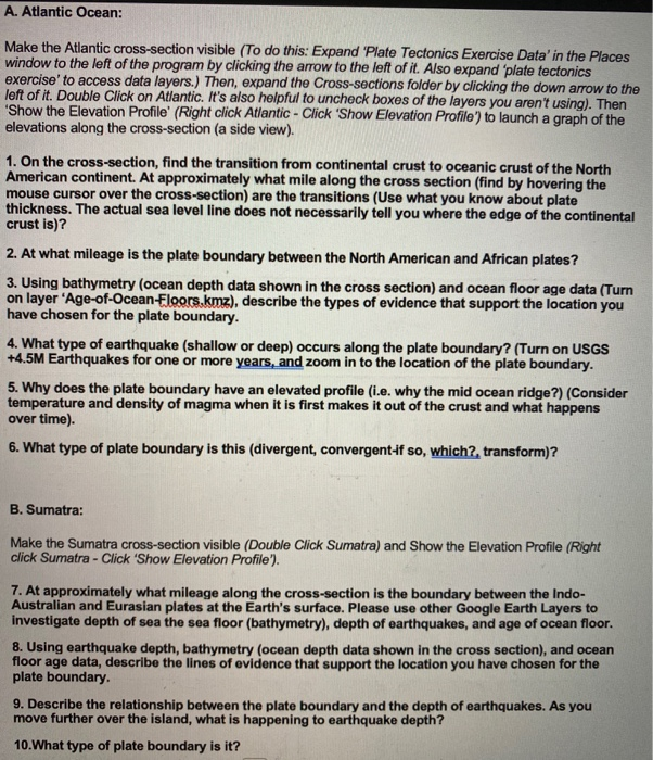 A. Atlantic Ocean: Make the Atlantic cross-section | Chegg.com