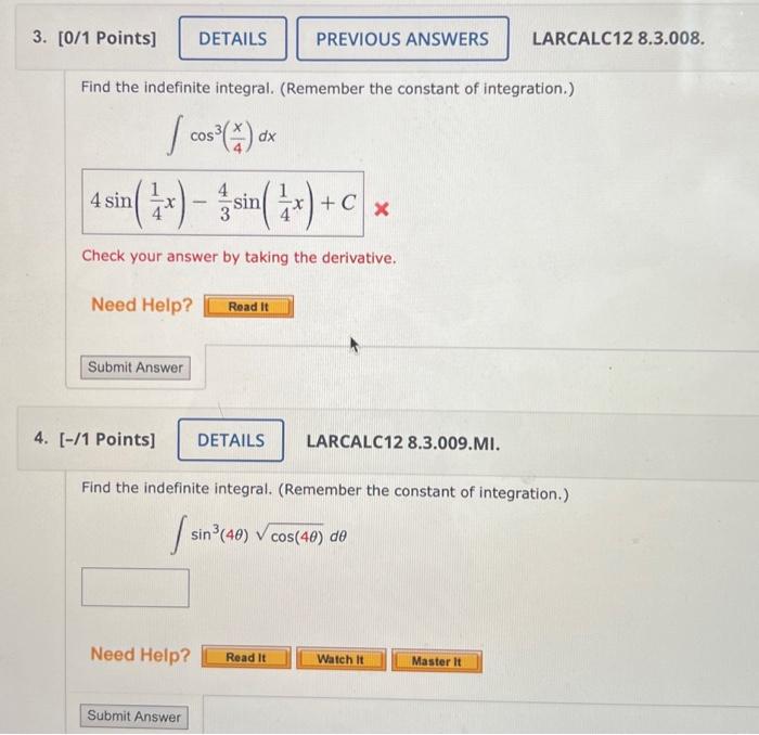 Solved Find the indefinite integral. (Remember the constant | Chegg.com