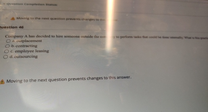 Solved Question Completion Status:Moving to the next | Chegg.com