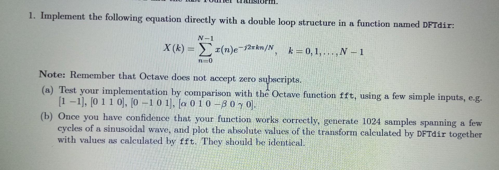 Solved Implement the following equation directly with a | Chegg.com