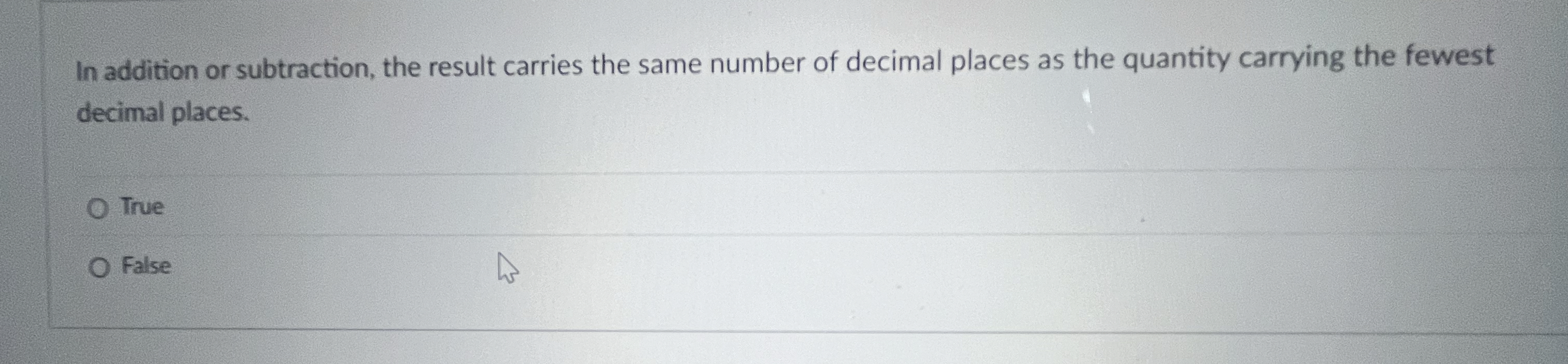 Solved In addition or subtraction, the result carries the | Chegg.com