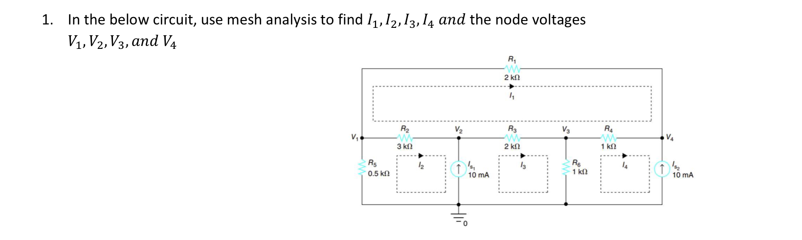 Solved In the below circuit, use mesh analysis to find | Chegg.com