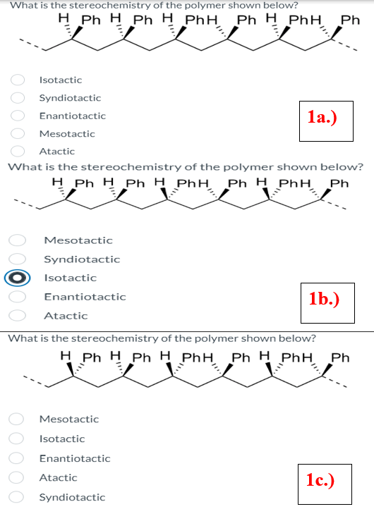 Solved For 1a-1c.) ﻿What is the stereochemistry of the | Chegg.com