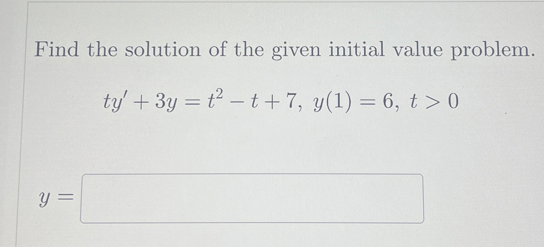 Solved Find the solution of the given initial value | Chegg.com