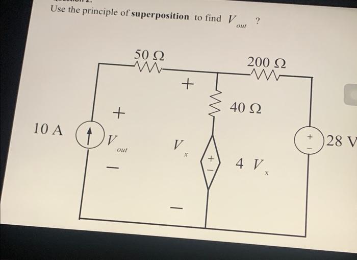 Solved Use the principle of superposition to find Vout ? | Chegg.com