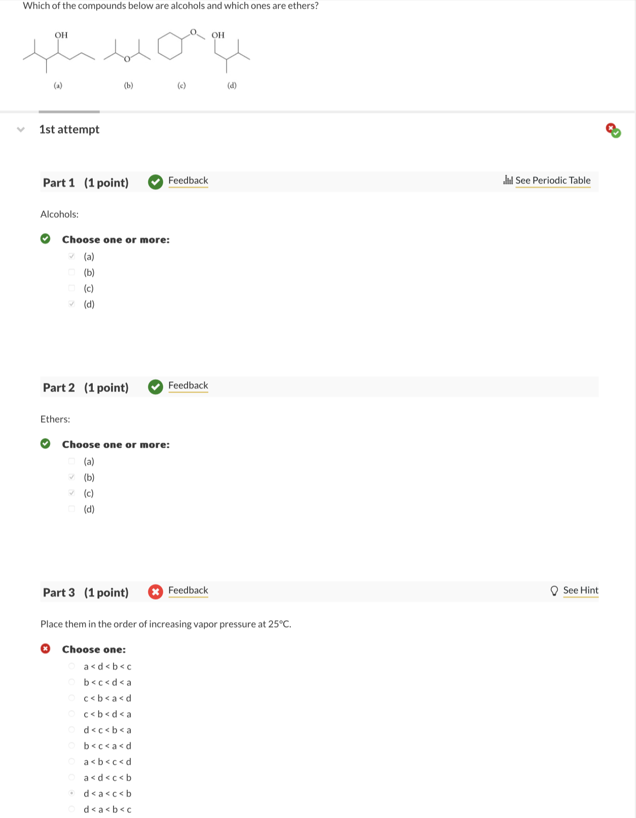 Solved Which of the compounds below are alcohols and which | Chegg.com