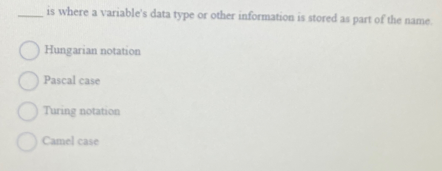 Solved is where a variable's data type or other information | Chegg.com