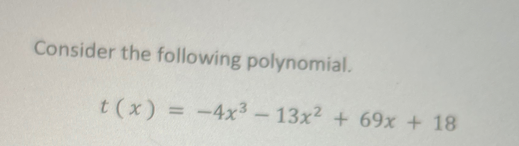 Solved Consider the following | Chegg.com