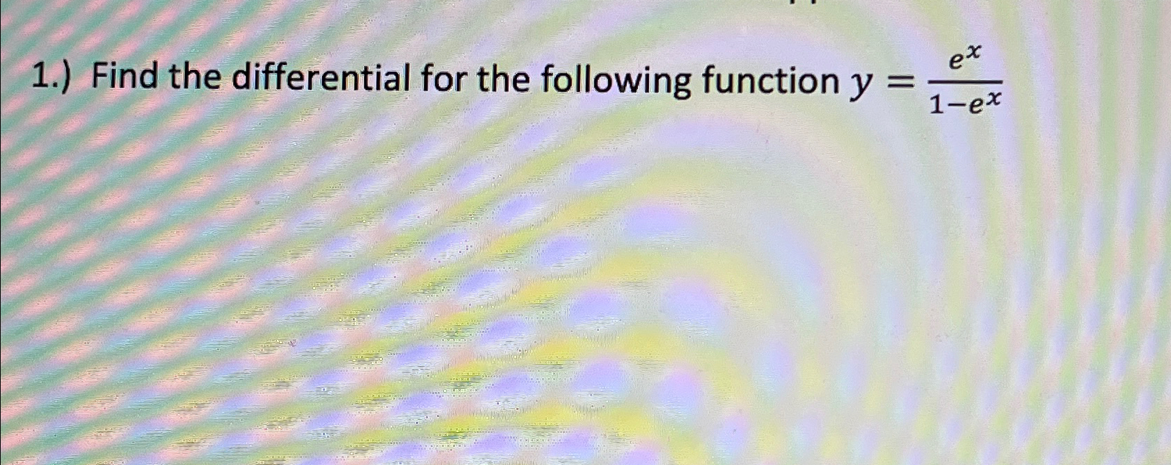 Solved 1.) ﻿Find the differential for the following function | Chegg.com