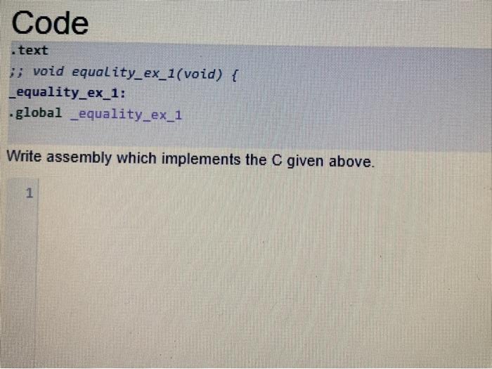 Solved Write assembly which implements the C given above. | Chegg.com
