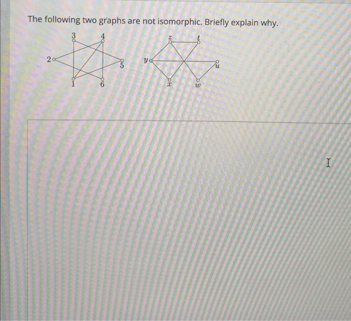 Solved The following two graphs are not isomorphic. Briefly | Chegg.com