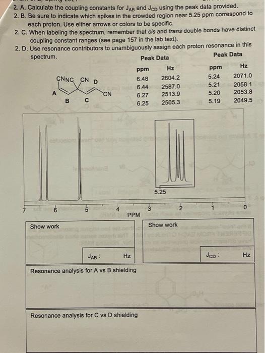 Solved 2. A. Calculate the coupling constants for Jas and | Chegg.com