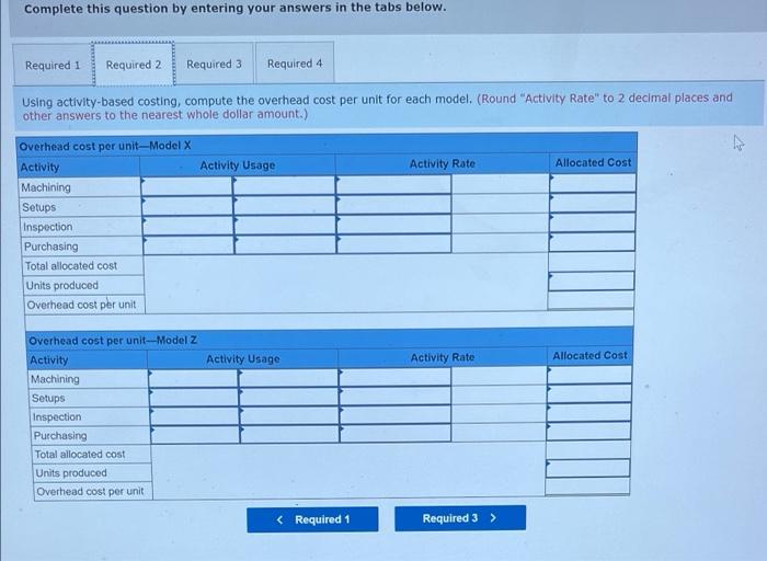 Solved ces Exercise 17-17 (Algo) Using activity-based | Chegg.com