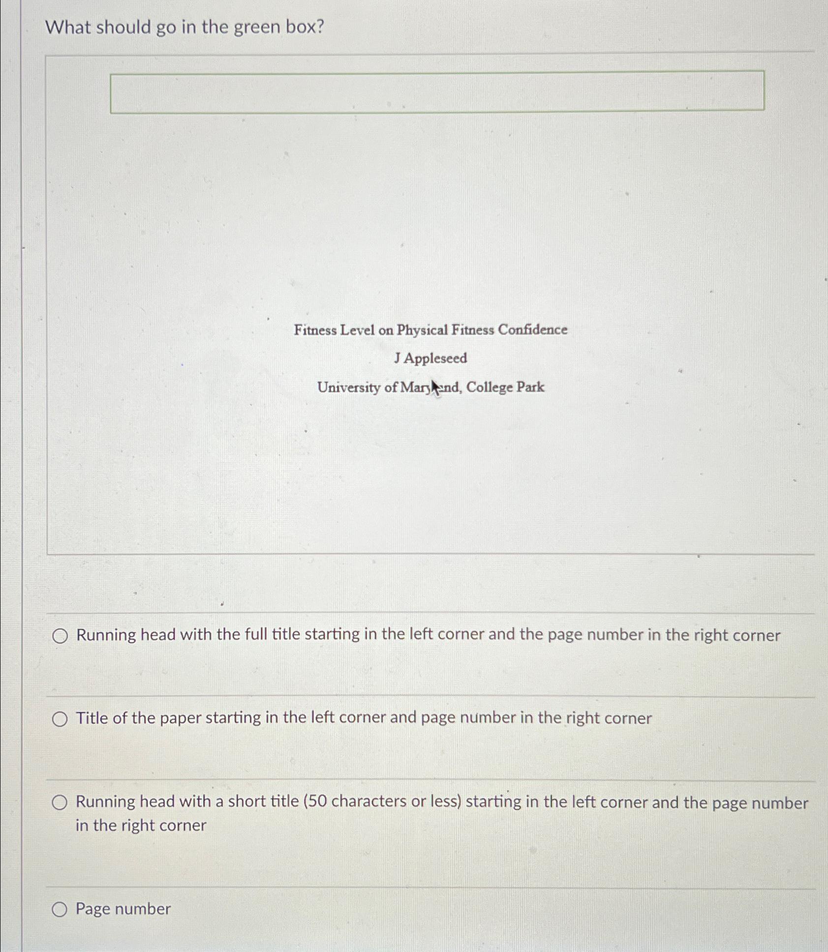 Solved What should go in the green box?Fitness Level on | Chegg.com