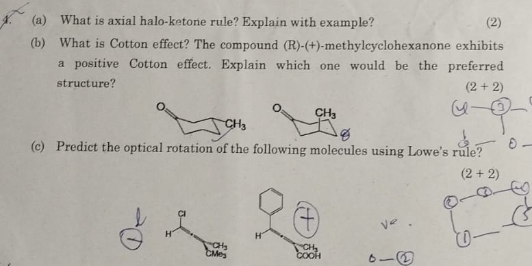 Solved (a) ﻿What is axial halo-ketone rule? Explain with | Chegg.com