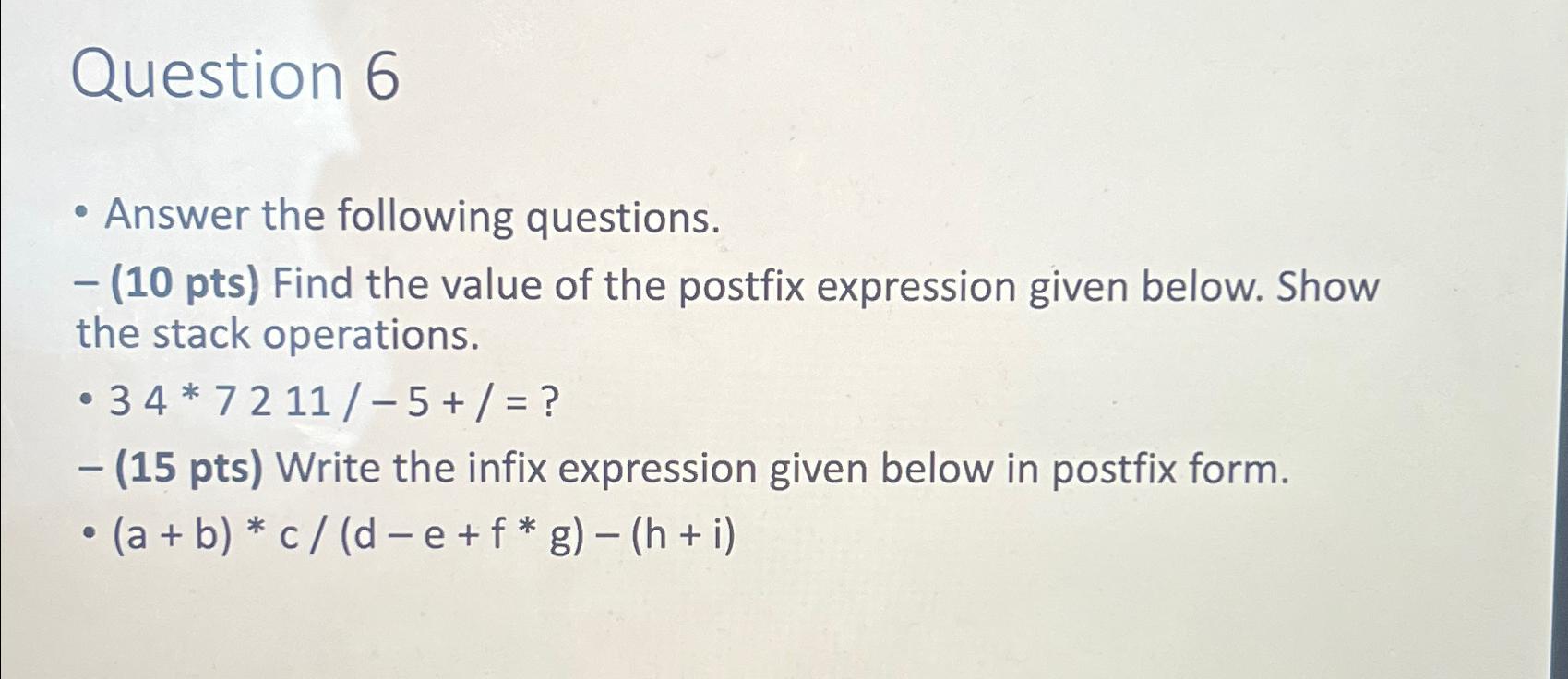 Solved Question 6Answer the following questions.(10 ﻿pts) | Chegg.com
