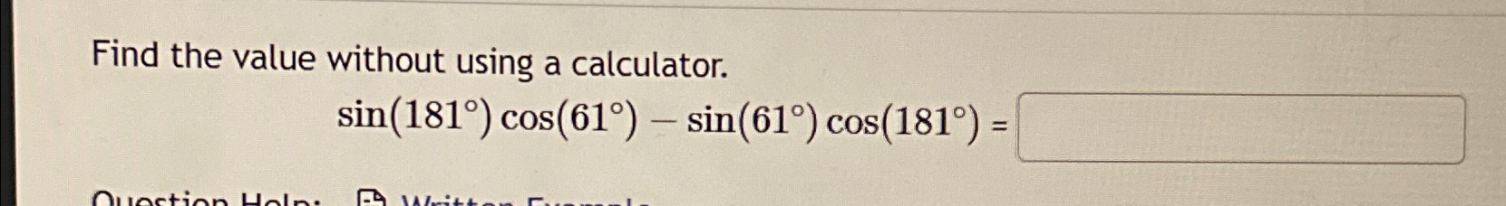 Solved Find the value without using a | Chegg.com