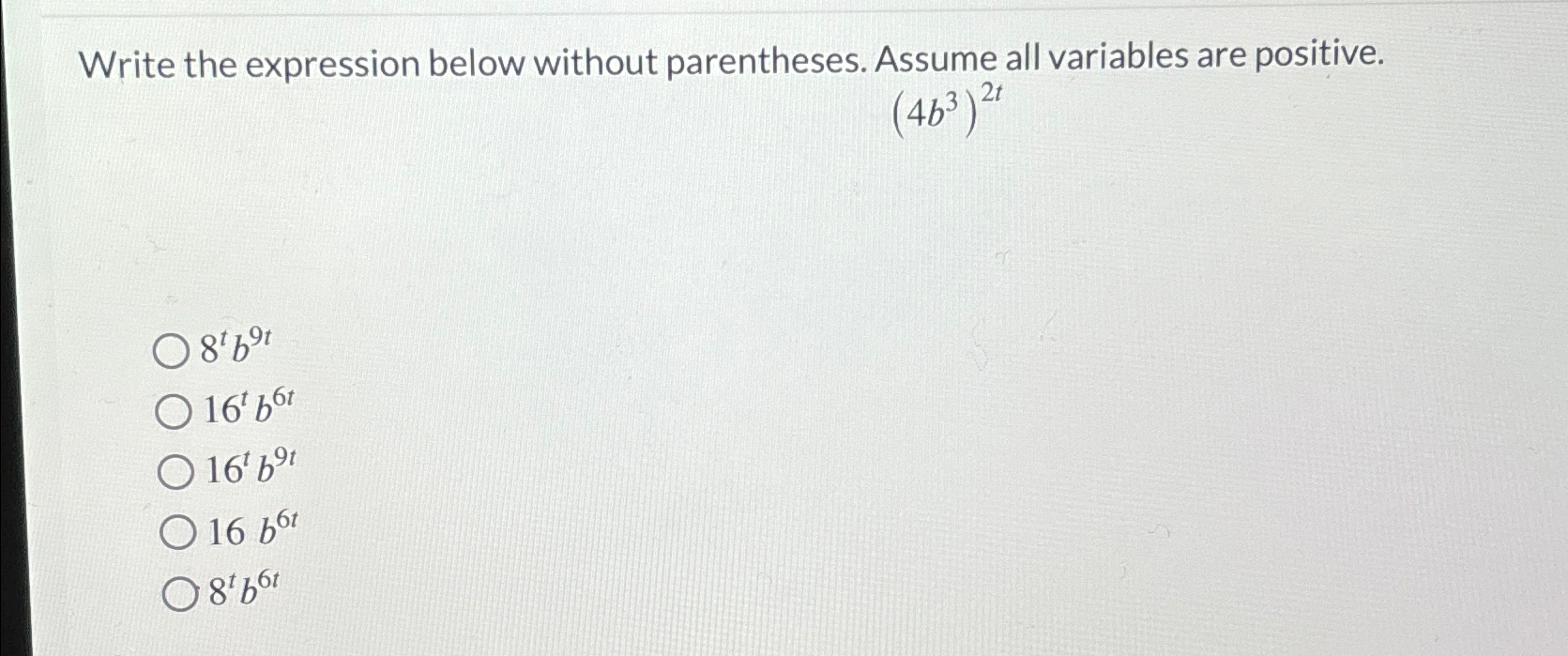 Solved Write the expression below without parentheses. | Chegg.com